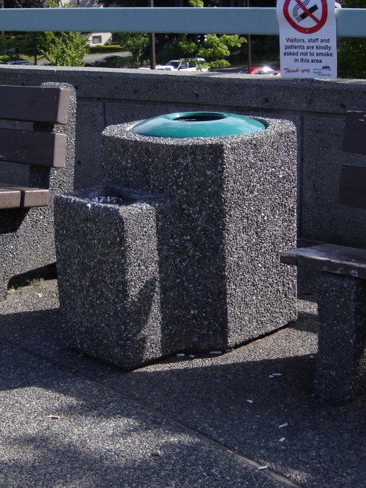 Bevelled Square - Garbage/Ashtray Combination Container - Style A ...