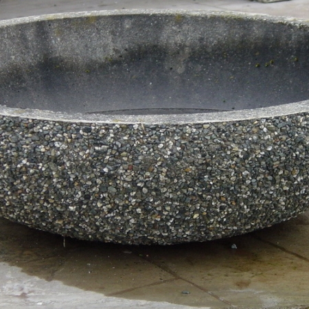 Bowl Planters - Exposed Aggregate Concrete - Mackay Precast Products
