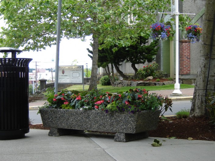 Rectangular Planter with Tapered Sides - Exposed Aggregate Concrete ...