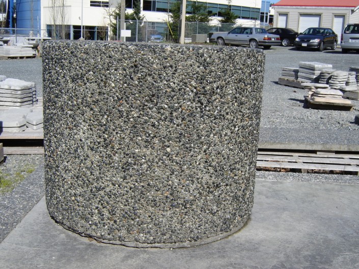 Round Planter - Exposed Aggregate Concrete - Mackay Precast Products